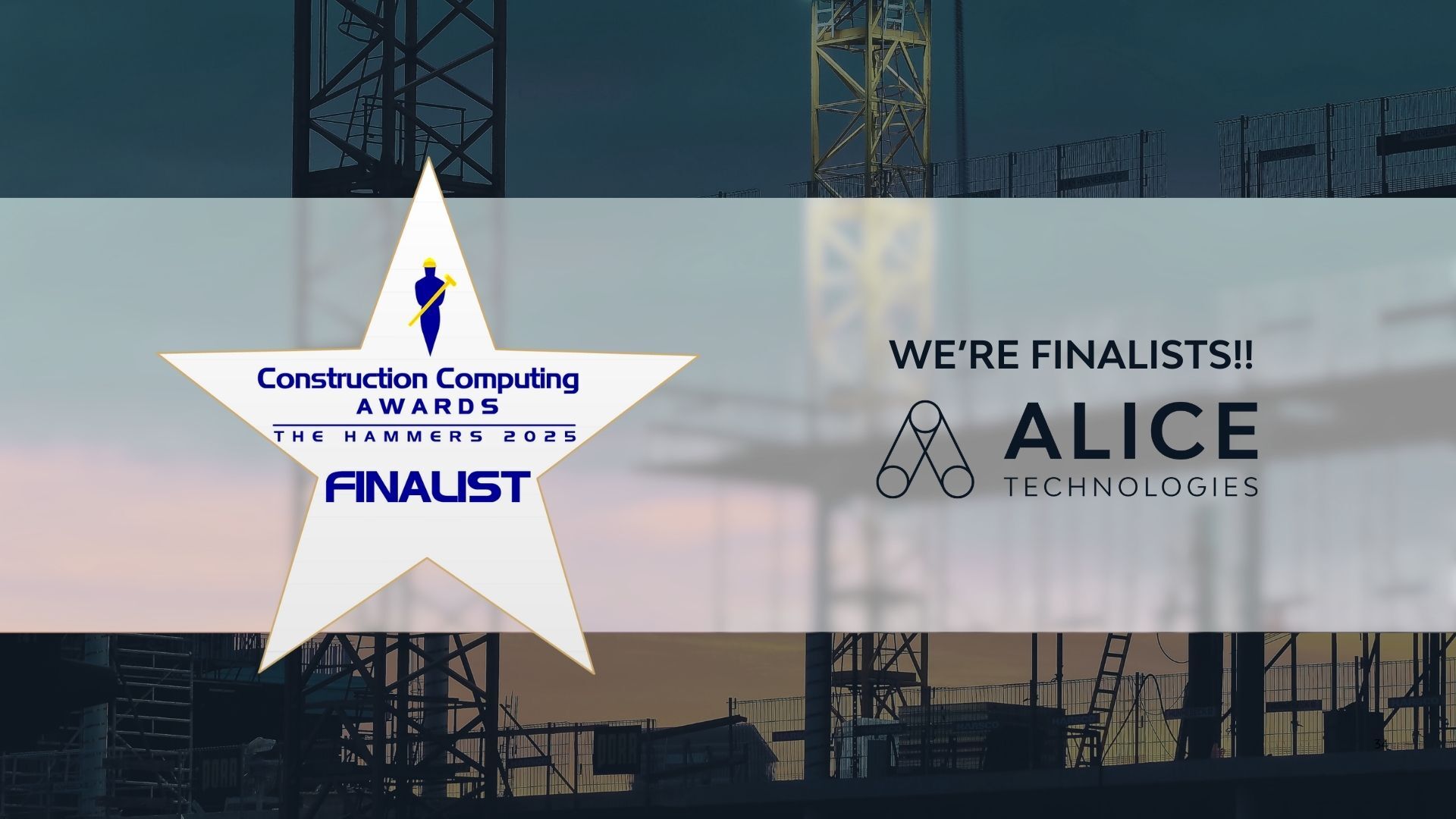 ALICE shortlisted - 2025 Construction Computing Awards